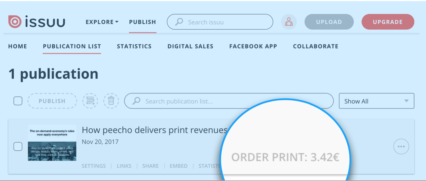 Integrating the Peecho API and checkout: Issuu - peecho